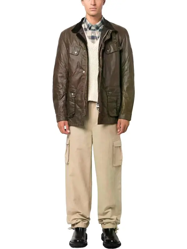 BARBOUR INTERNATIONAL Press-stud Crinkled Raincoat - Brown