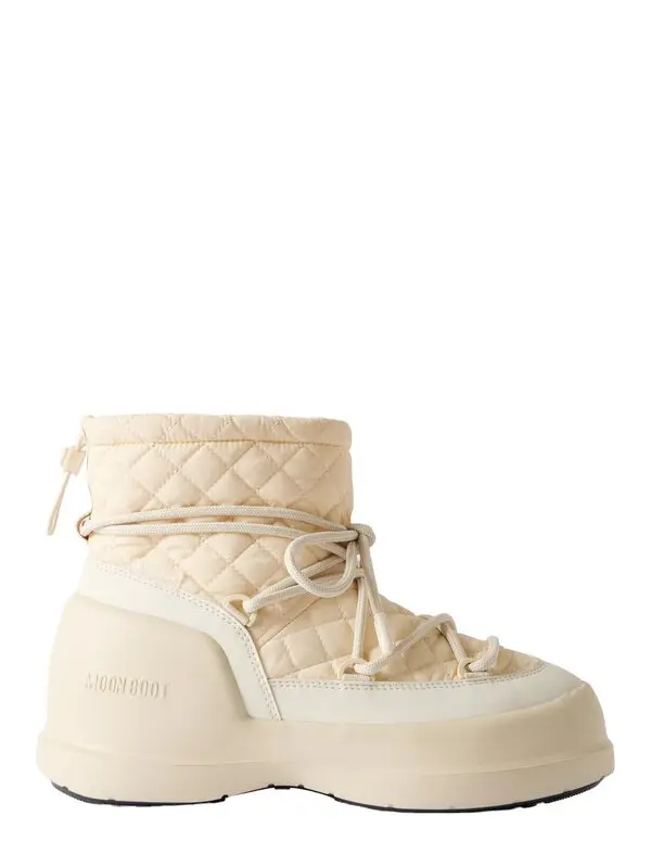 Moon Boot Mezzaluna Mid Rubber And Quilted Shell Snow Boots - Neutrals