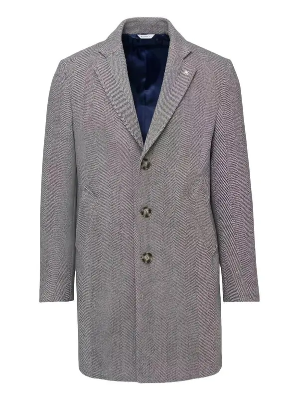 MANUEL RITZ Buttoned Coat With Peak Lapels - Grey