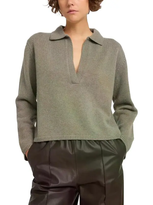 YVES SALOMON Polo-collar Sweater - Grey