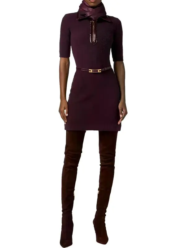 Elisabetta Franchi Bouclé-knit Mini Dress - Red
