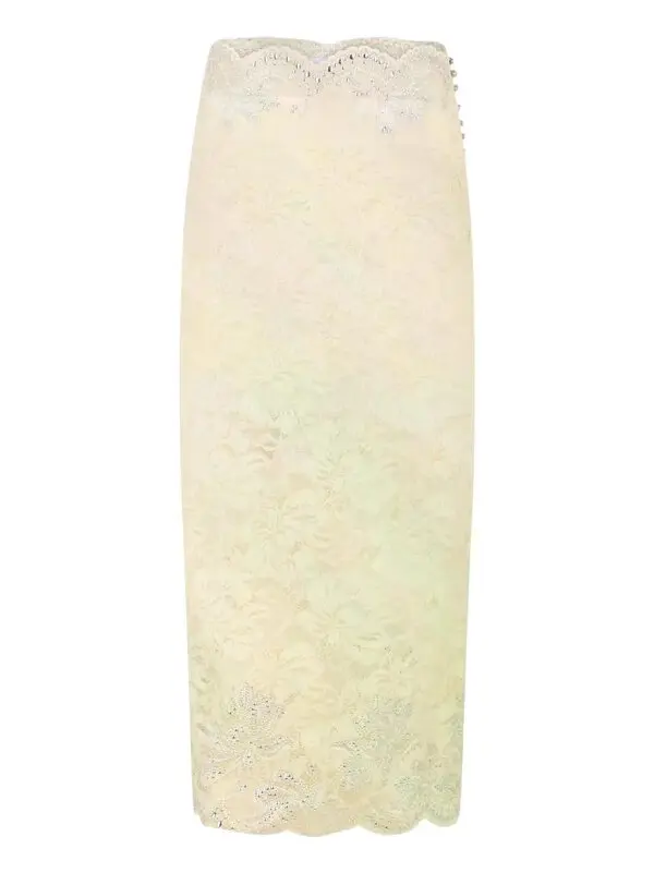 Rabanne Lace Scalloped-hem Midi Skirt - Neutrals