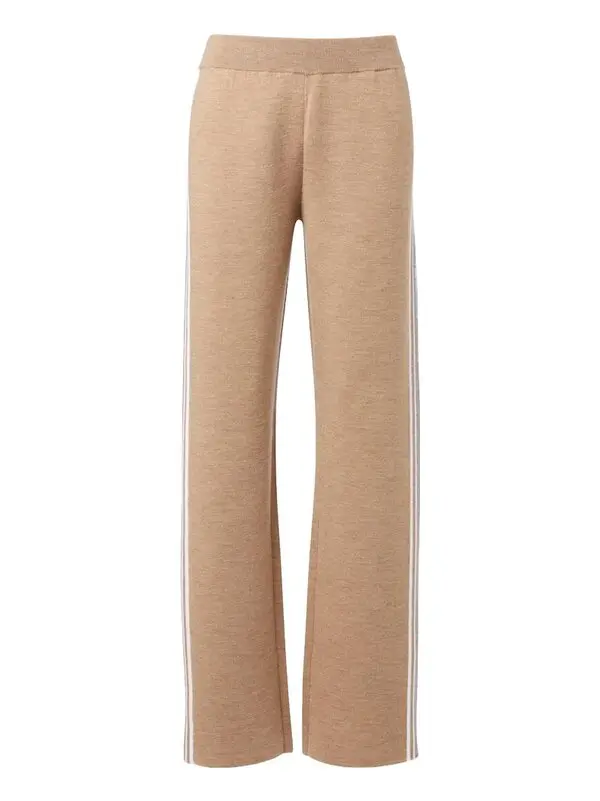 Fusalp Benada Striped Wool-blend Wide-leg Trousers - Beige