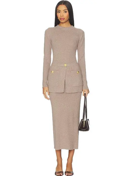 MAUDE CLUB Pearson Knit Dress - Tan