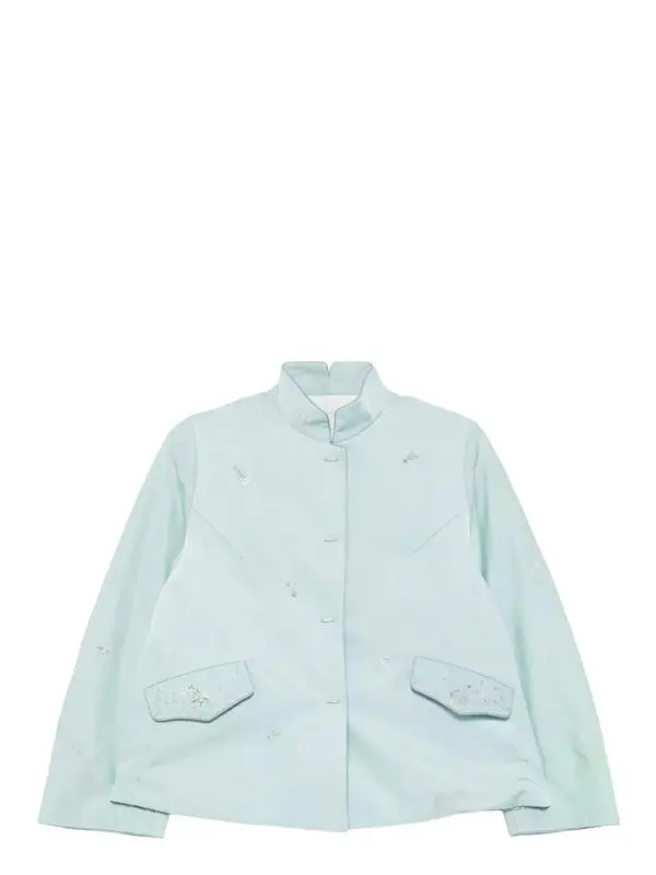 Shiatzy Chen Scape-of-curve Cropped Jacket - Green