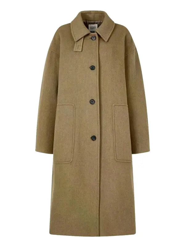 STUDIO TOMBOY Single-breasted Felted Coat With Spread Collar - Neutrals