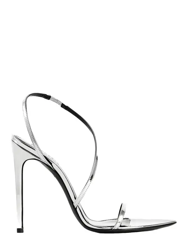 Retrofete 110mm Naomi Leather Stiletto Sandals - Silver