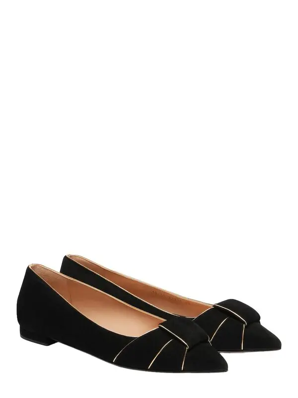 GIANVITO ROSSI Suede Ballet Flats - Black