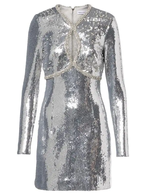 Rebecca Vallance Blythe Sequined Mini Dress - Silver