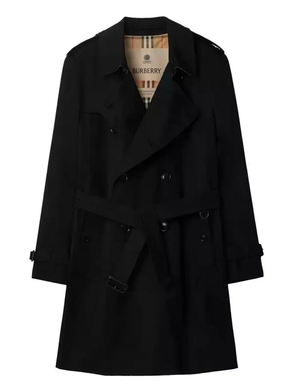 Burberry Mid-length Kensington Heritage Trench Coat - Black