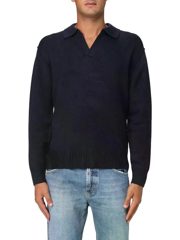 PAOLO PECORA Polo Neck Jumper - Blue