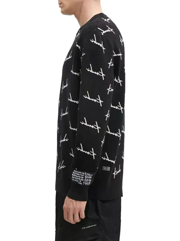 Ksubi Signature Pattern Crew Neck Sweater - Black