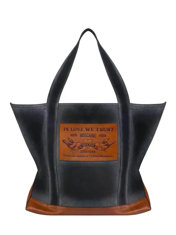 Moschino Logo-patch Tote Bag - Black