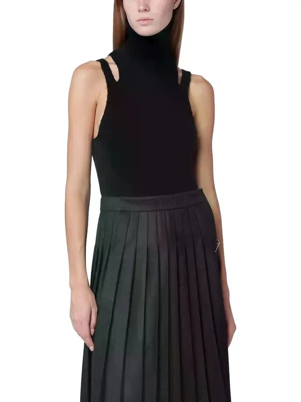 ROBERTO COLLINA Cut-out Turtleneck Top - Black