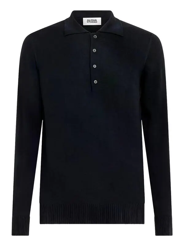 Alpha Industries Buttoned Polo Shirt - Blue