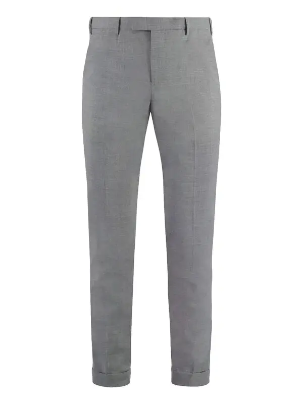 PT TORINO Cotton Blend Tailored Trousers - Grey