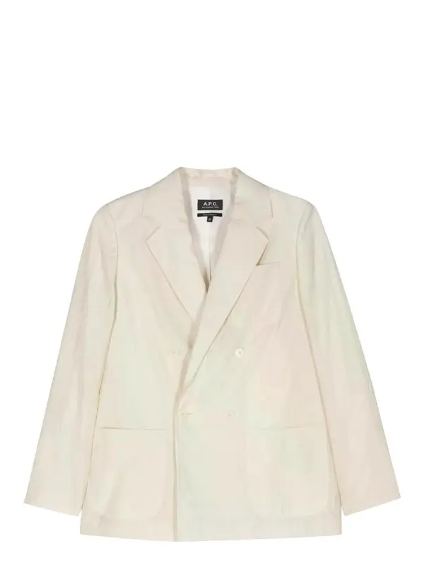 A.p.c. Double-breasted Crepe Blazer - Neutrals