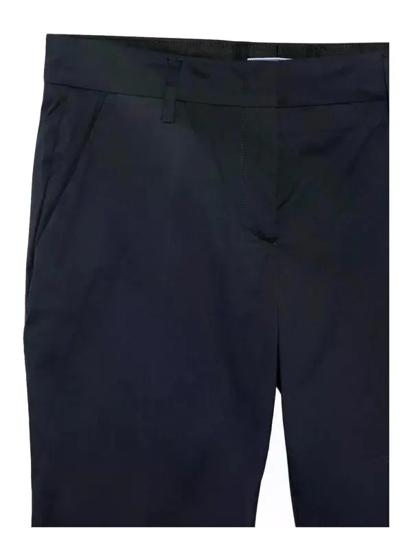 Prada Navy Cuffed Hem Tailored Trousers - Blue