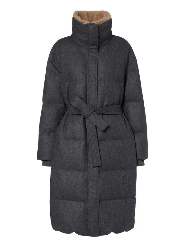 Brunello Cucinelli Virgin Wool Down Coat - Grey