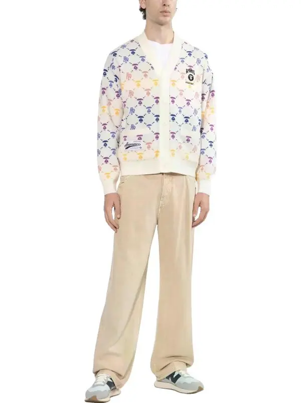AAPE BY *A BATHING APE Logo-print Cardigan - Neutrals