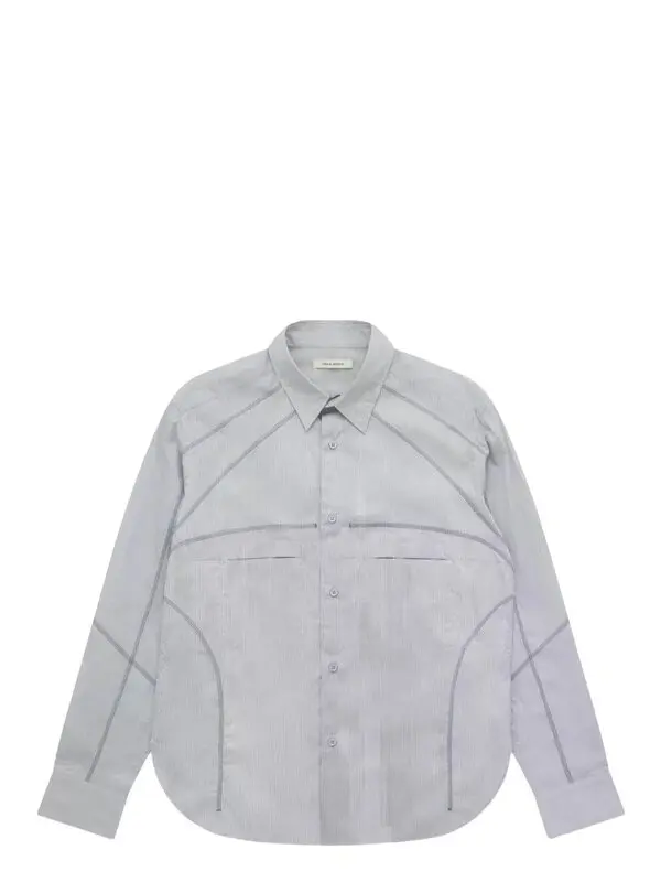 CRAIG GREEN Striped Topstitching Shirt - Grey