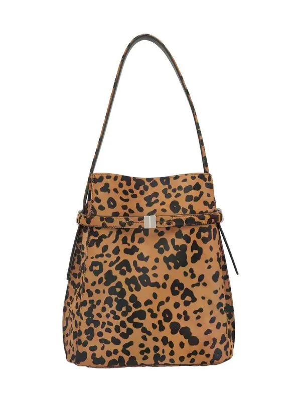 TOTEME Leopard Print Shoulder Bag - Brown