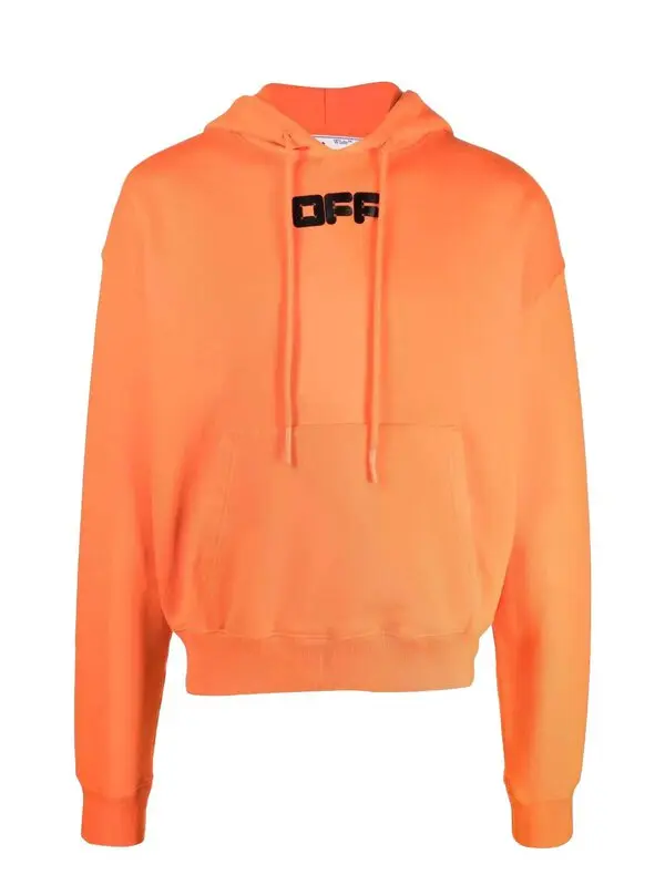 Off-White Logo-print Cotton Hoodie - Orange
