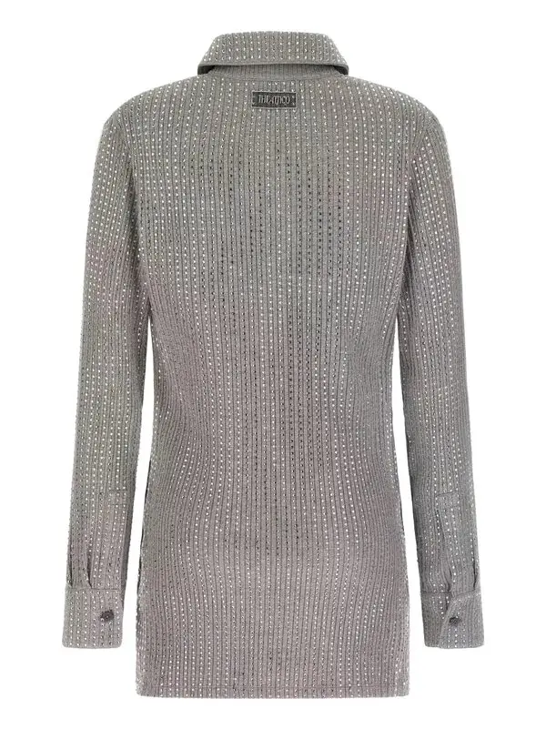 Attico Rhinestone-appliqué Dress - Grey