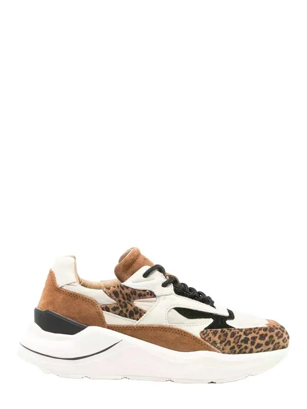 D.a.t.e. Fuga Leopard Print Sneakers - Brown