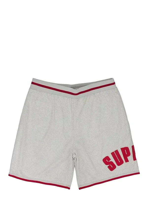 Supreme Ultrasuede Mesh Shorts With Paneled Design - Grey