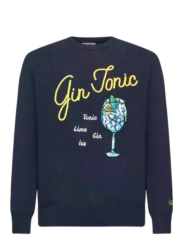 MC2 SAINT BARTH Graphic-print Crewneck Sweater - Blue