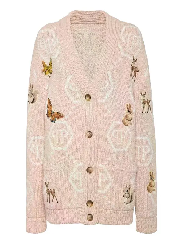 Philipp Plein Embroidered Cardigan - Neutrals