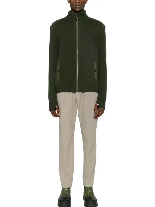 Moncler High Neck Zip-up Sweater - Green