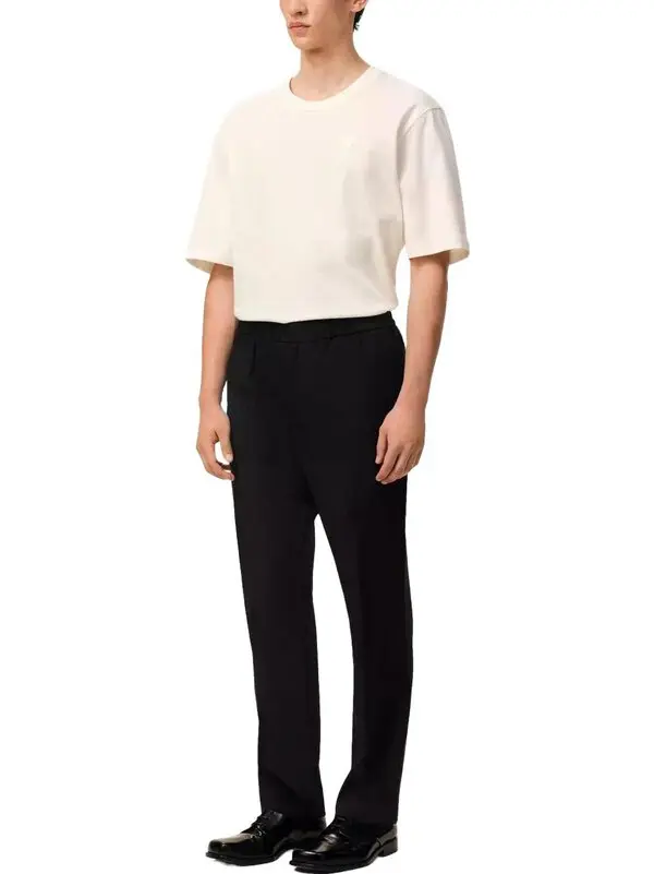AMI Paris Wool Elasticated Waist Trousers - Black