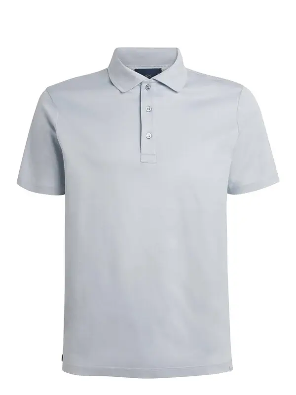 Paul & Shark Aqua Touch Cotton Interlock Polo Shirt - Blue