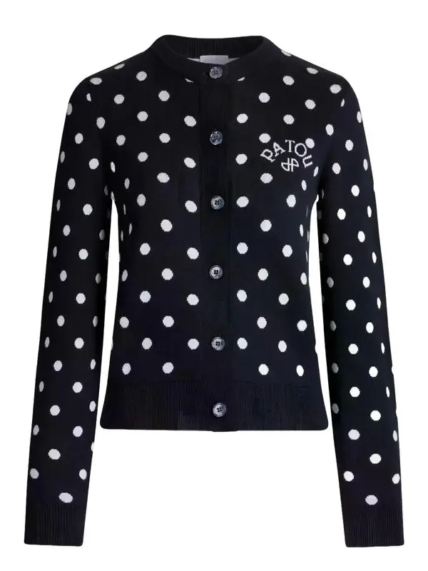 PATOU Polka-dot Buttoned Cardigan - Black