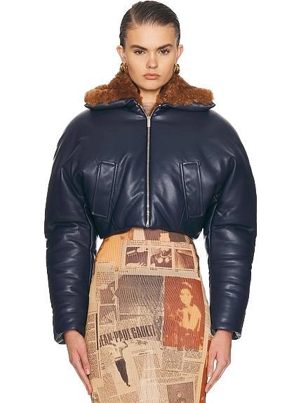Atlein Cropped Aviator Jacket - Prusse
