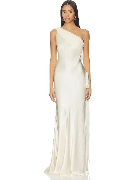 Arcina Ori Helena One-shoulder Maxi Dress - Ivory