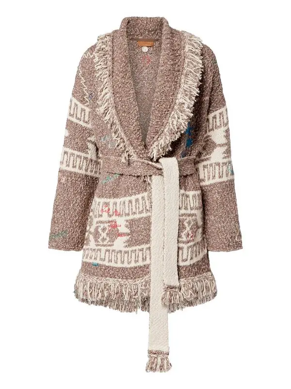 Alanui Written The Ocean" Cotton Cardigan - Brown