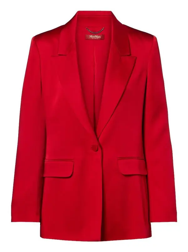 Max Mara Satin Crepe Blazer - Red