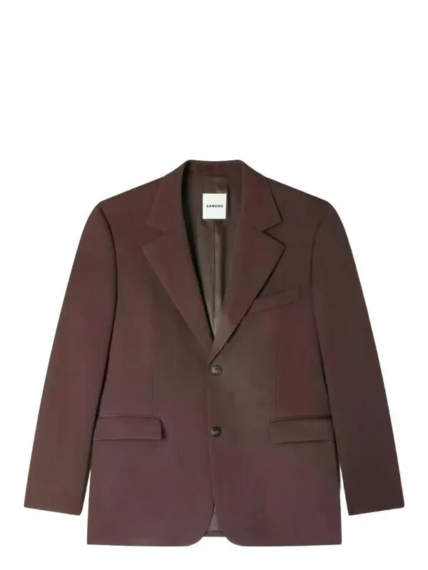Sandro Oversized Wool Jacket - Brown
