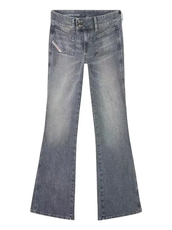DIESEL® D-hush 09n83 Double-button Bootcut Jeans - Grey
