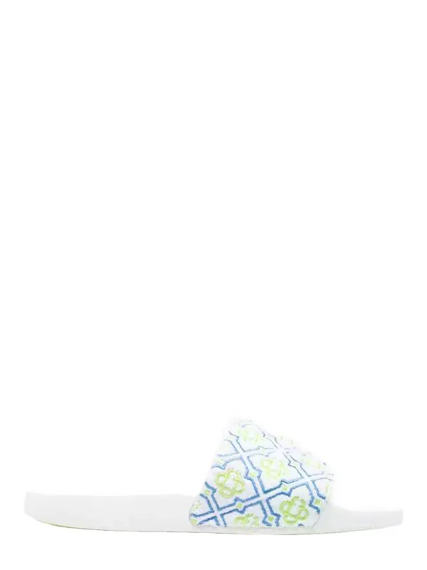 Casablanca Monogram Detail Open-toe Slides - White