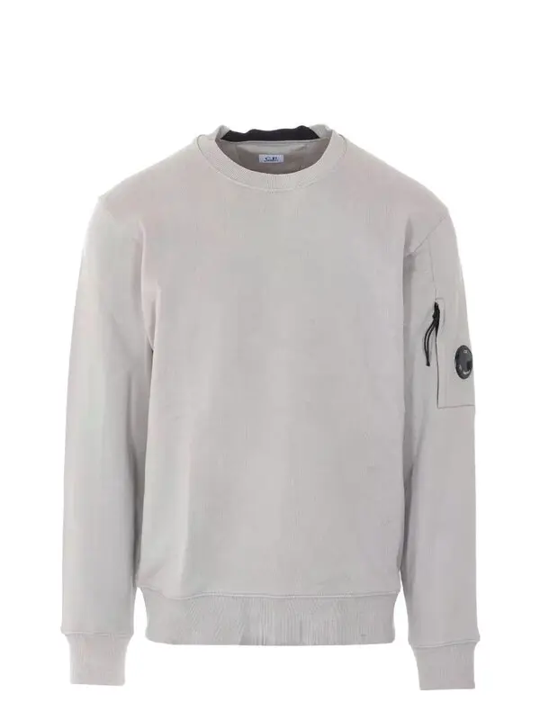 C.P. COMPANY Crew Neck Sweatshirt With Lens Detail - Grey