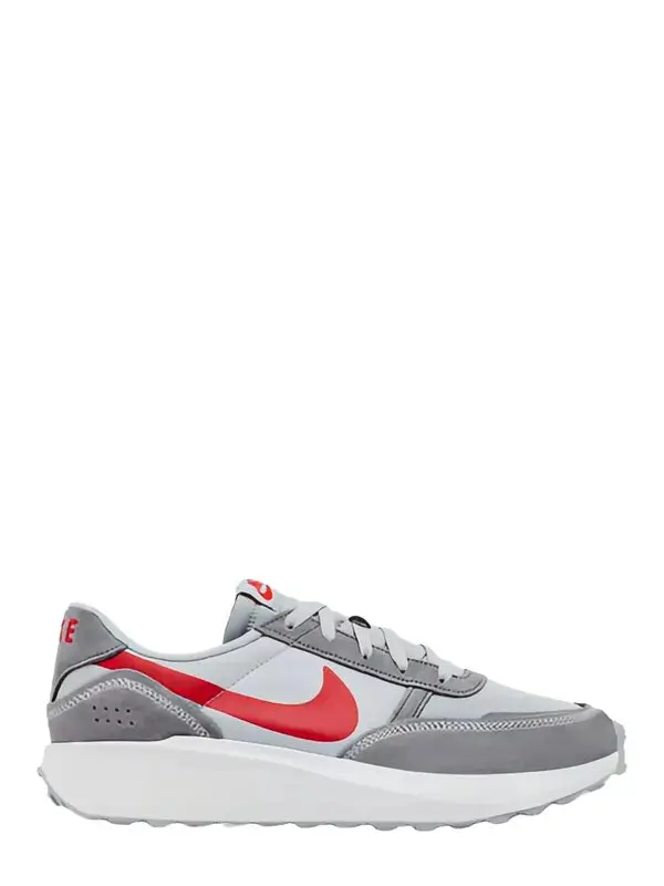 Nike Waffle Sneakers With Logo Detailing And Suede Trims - Grey