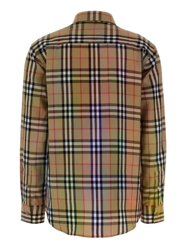 Burberry Embroidered Check-pattern Shirt - Neutrals