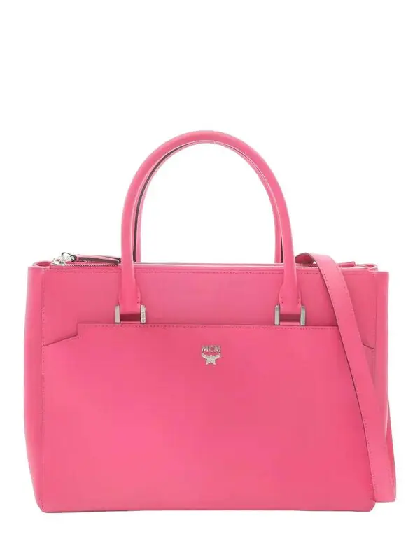 Mcm Two-way Leather Tote Bag - Pink