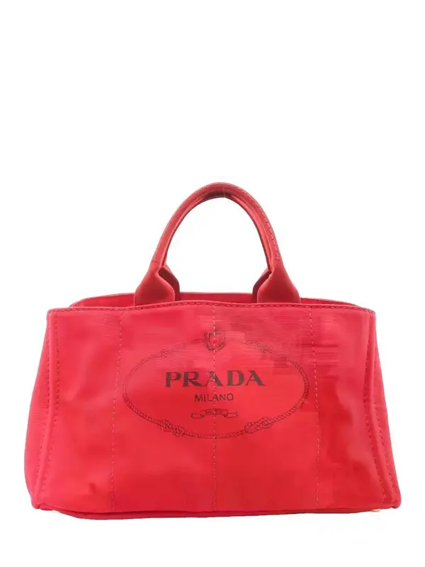 Prada 2000s Canapa Canvas Tote Bag - Red
