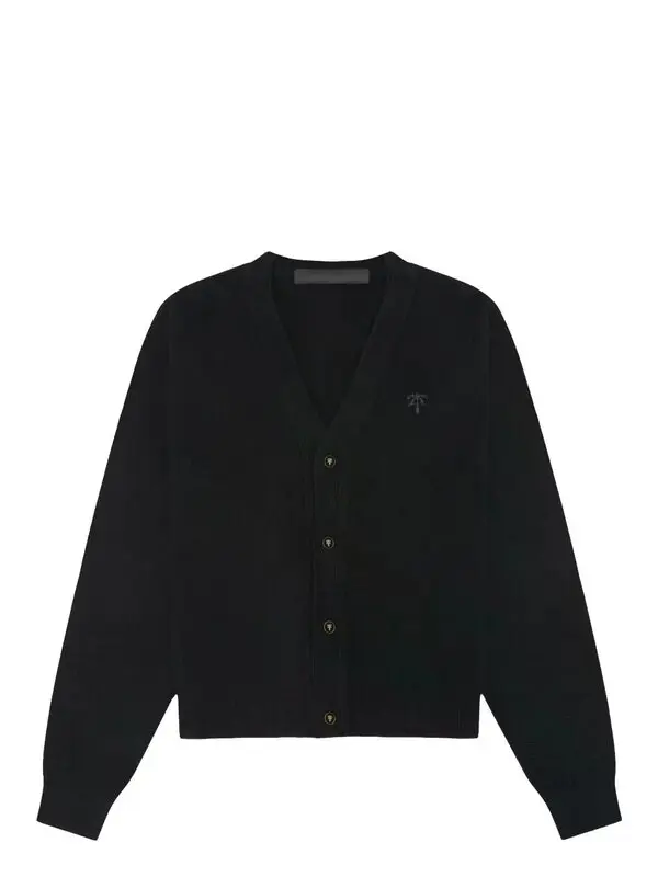 Place Of Ëlms Logo-plaque Cardigan - Black