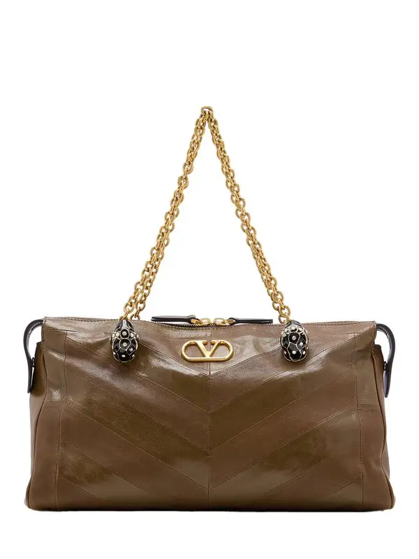 Valentino Garavani Panthea Medium Nappa Leather Handbag - Brown
